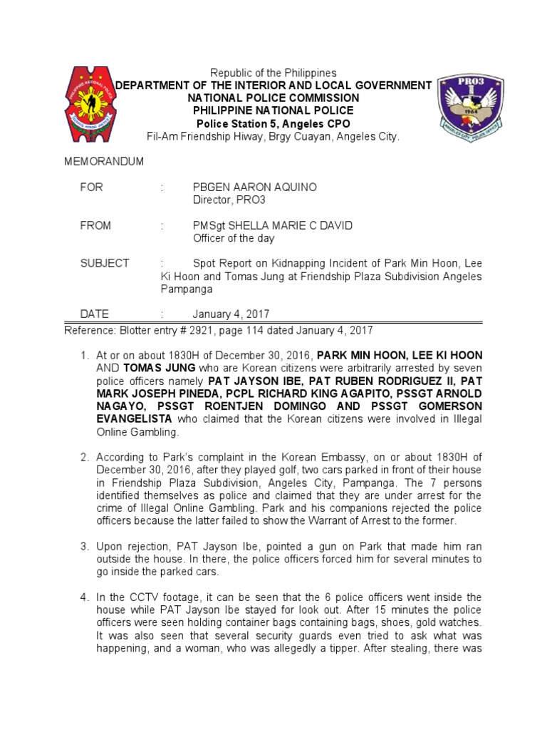 Spot Report 9 | PDF | Crimes | Crime & Violence