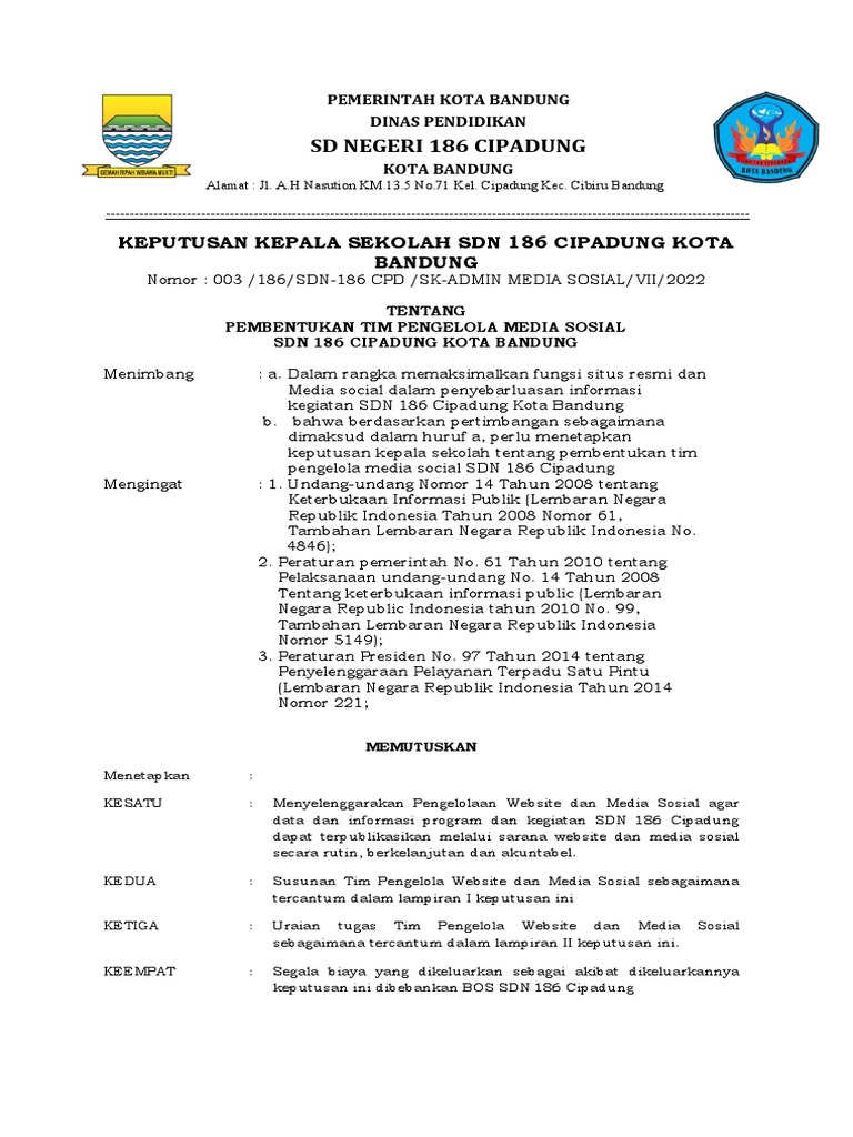 SK Admin Medsos | PDF