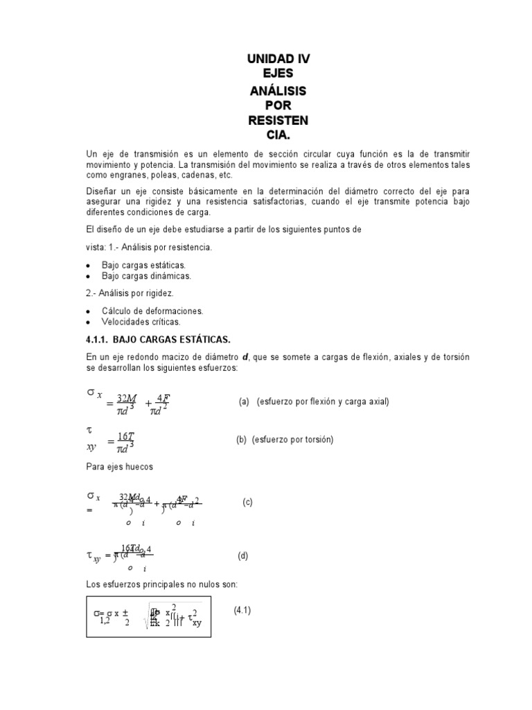 Unidad IV Ejes | PDF