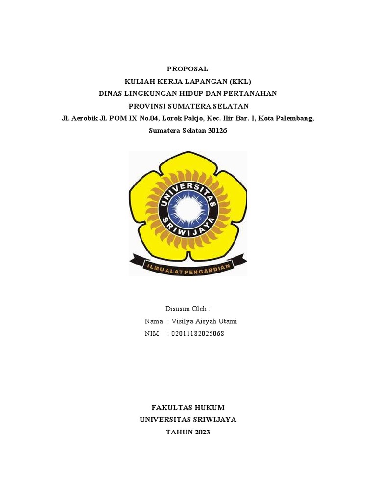 Proposal KKL KPP Madya Palembang Visilya Aisyah Utami | PDF