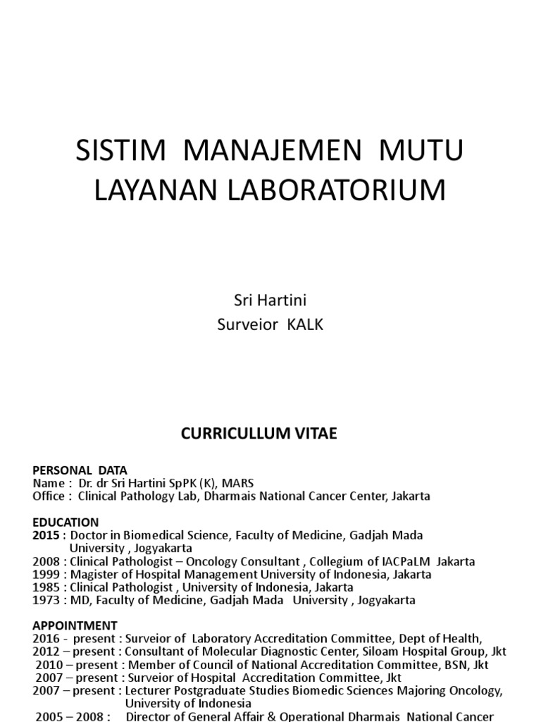Manajemen Mutu Layanan Laboratorium | PDF | Quality Management ...
