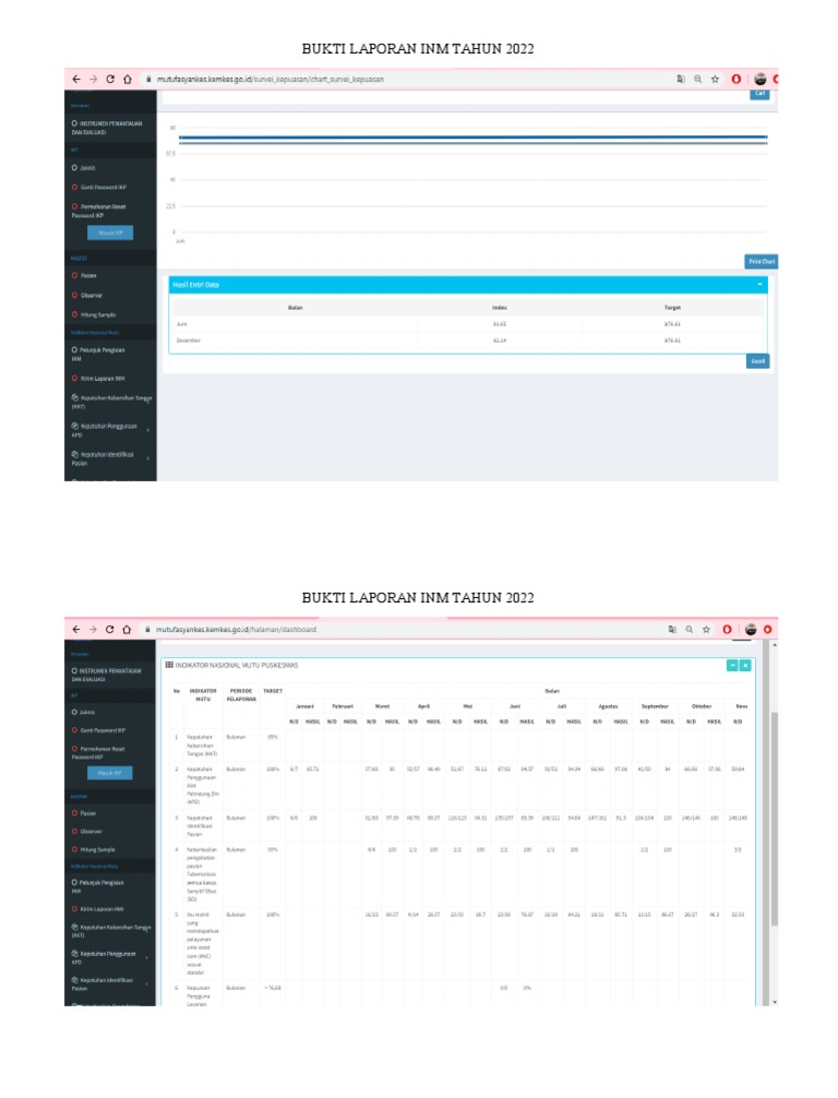 Bukti Laporan Inm Tahun 2022 | PDF