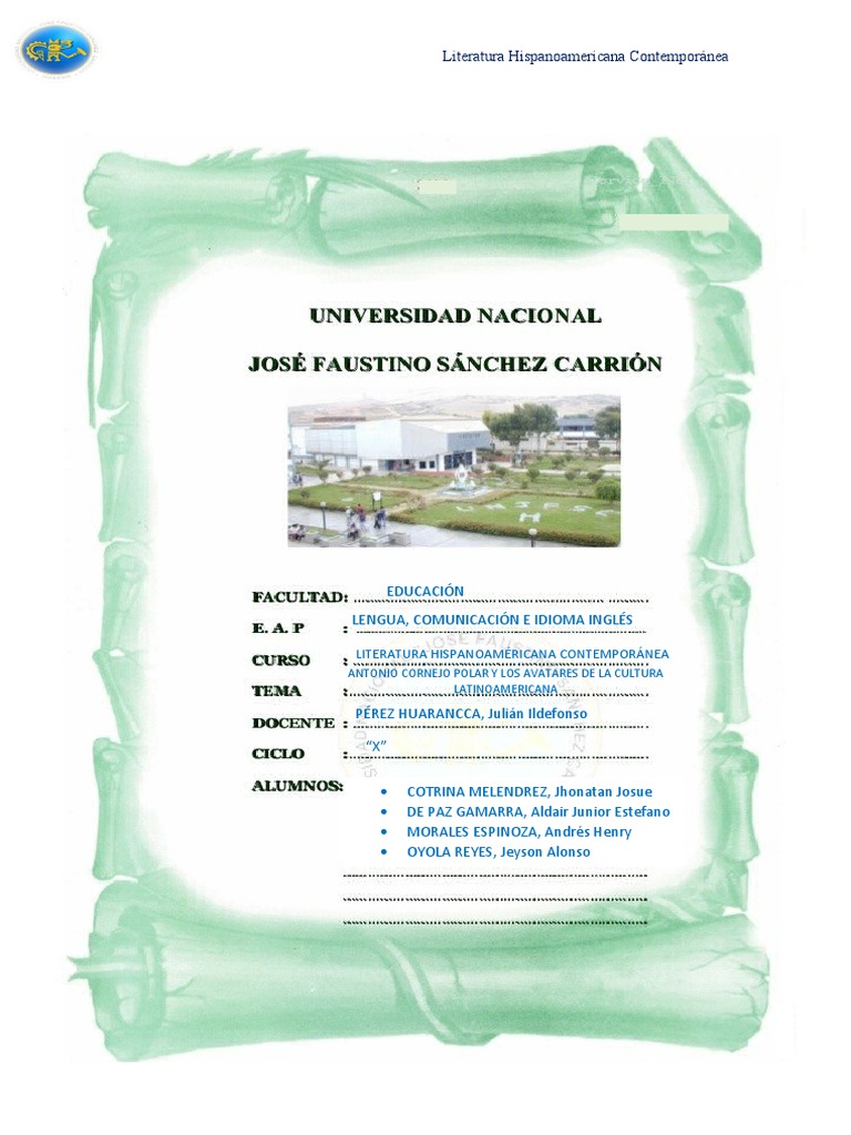 Antonio Cornejo Polar GRUPO OYOLA | PDF | Mestizaje | America latina Antonio Cornejo Polar GRUPO OYOLA | PDF | Mestizaje | America latina