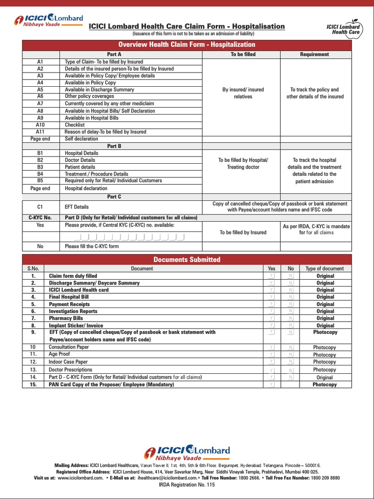 Claim Form Ihealthcare | PDF | Identity Document | Insurance