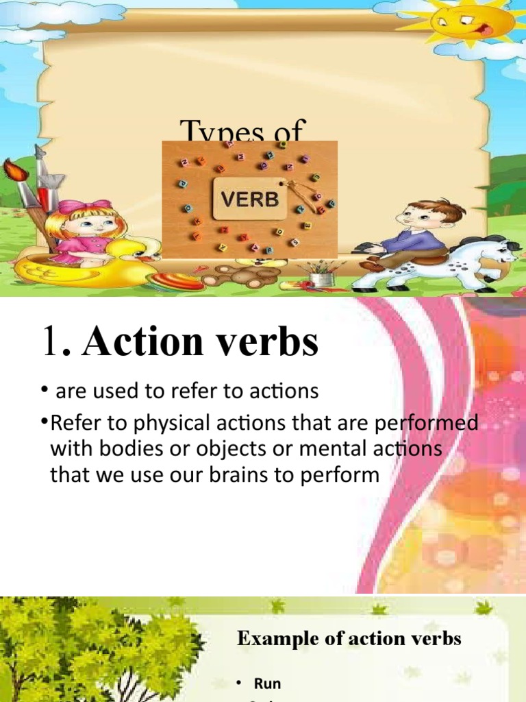 Types Of Verbs Pdf Verb Adjective