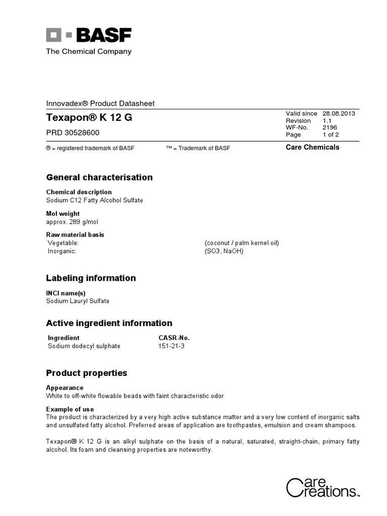 Texapon K 12 G | PDF
