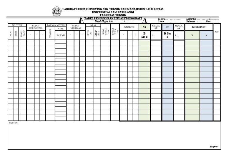 Tabel Revisi Theodolite | PDF
