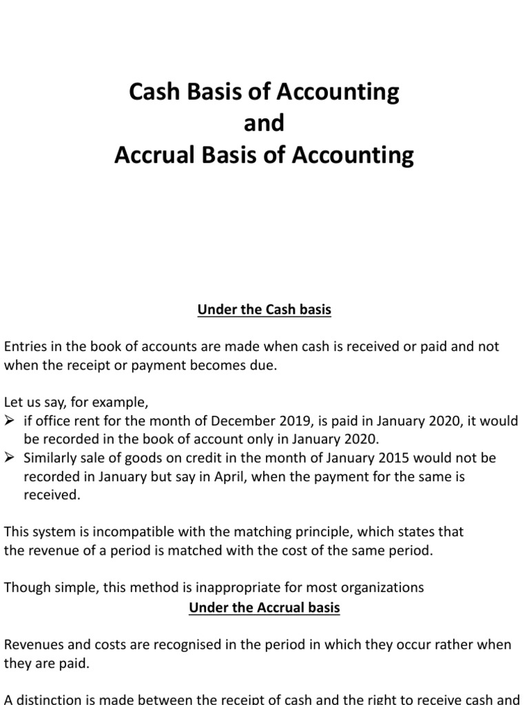 Basis of Accounting | PDF | Basis Of Accounting | Accounting & Bookkeeping