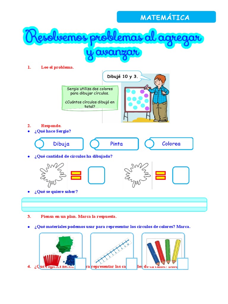 Resolvemos Problemas Al Agregar y Avanzar - MAT - FICHA | PDF