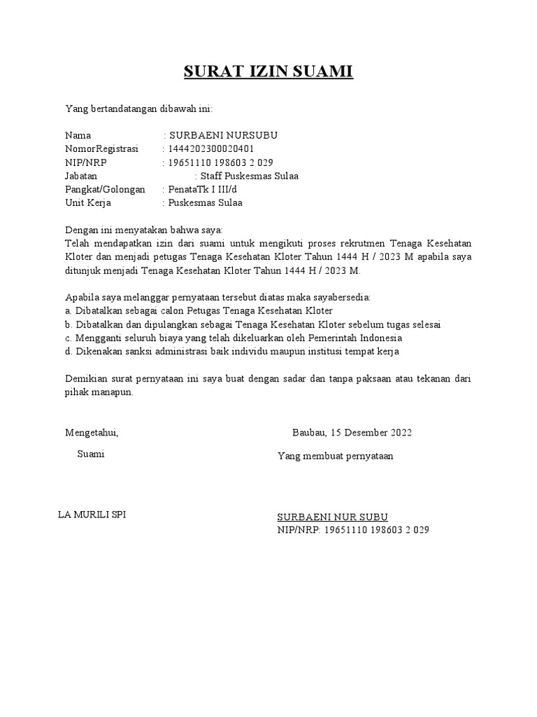 Surat Izin Suami Pdf