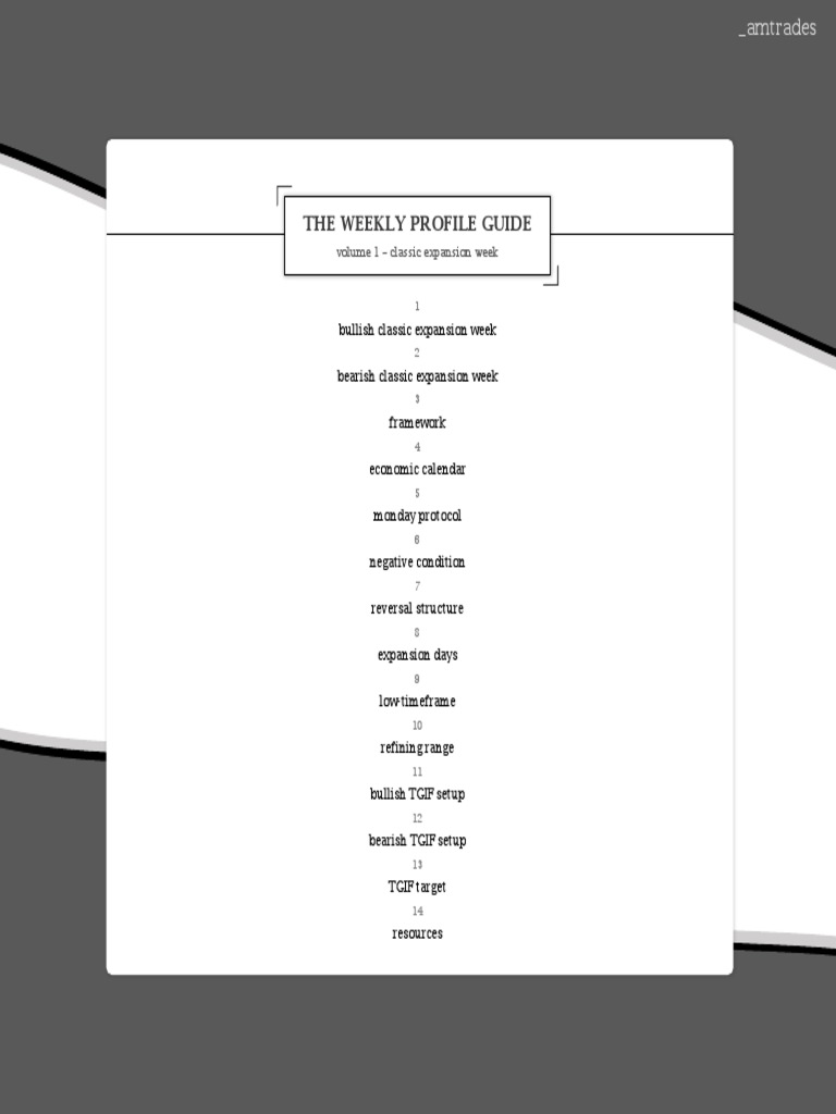 The Weekly Profile Guide - Volume 1 | PDF | Economics | Financial Economics