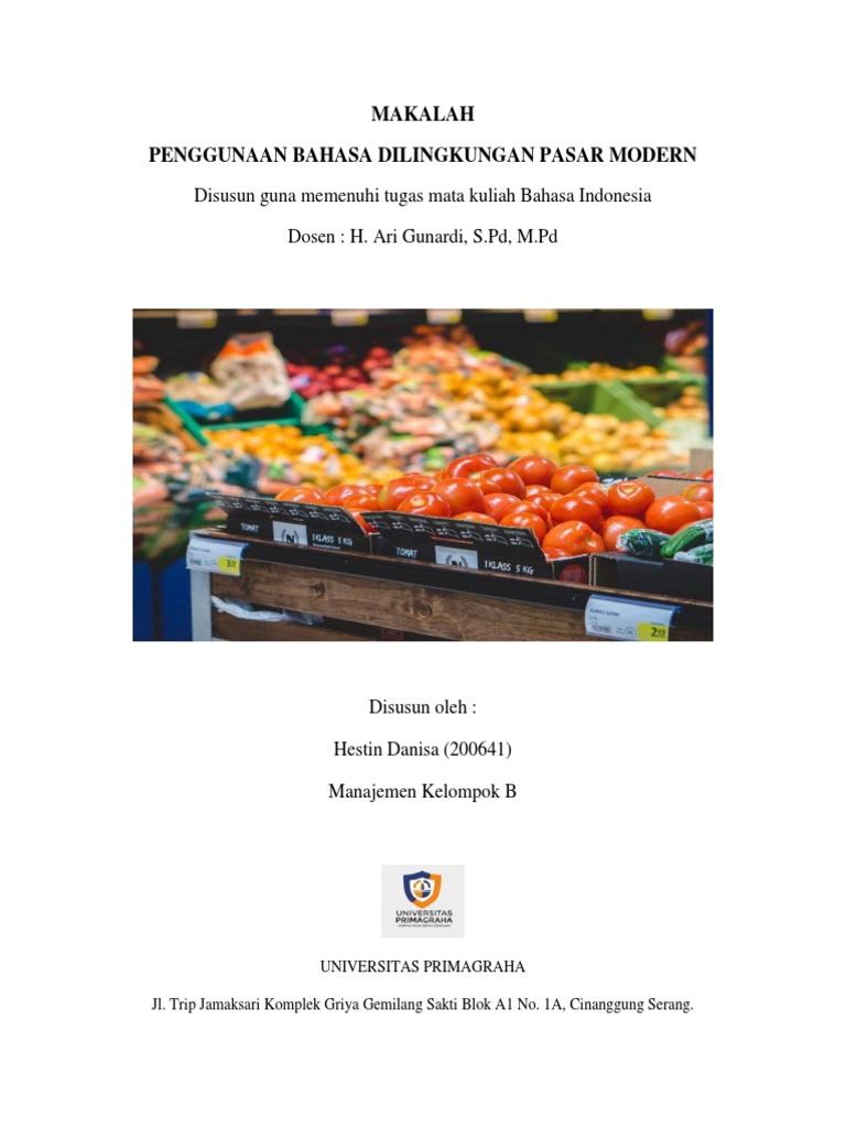 Makalah B. Indo (Bahasa Pasar) | PDF