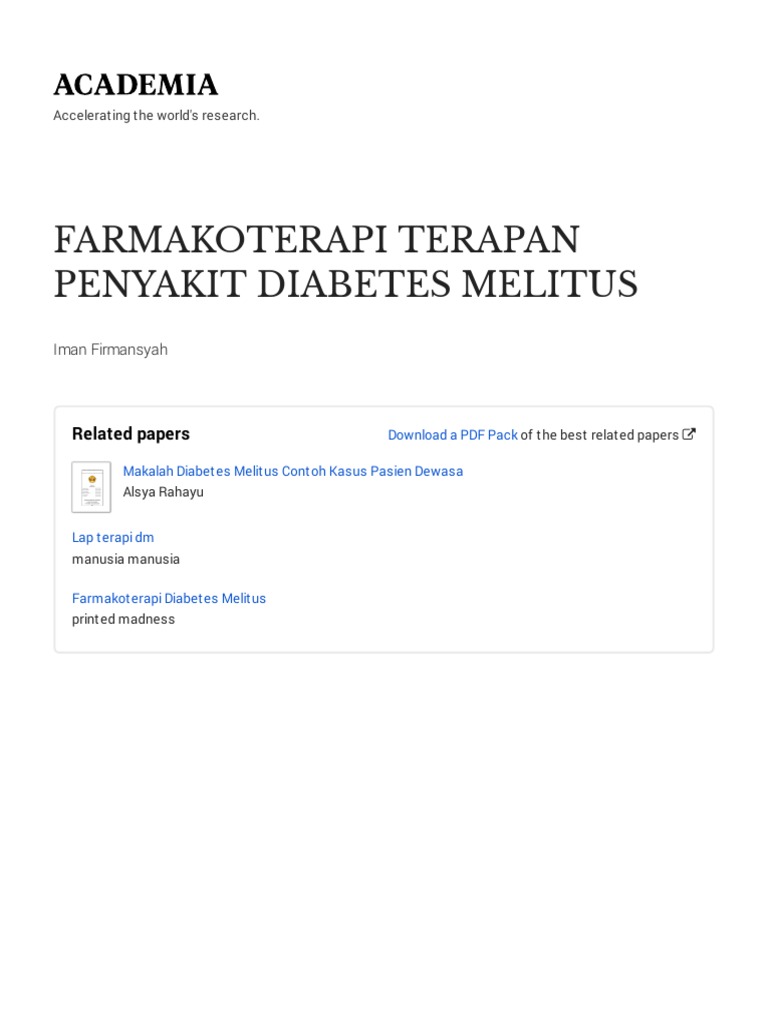 Farmakoterapi Penyakit Diabetes Melitus With Cover Page V2 Pdf