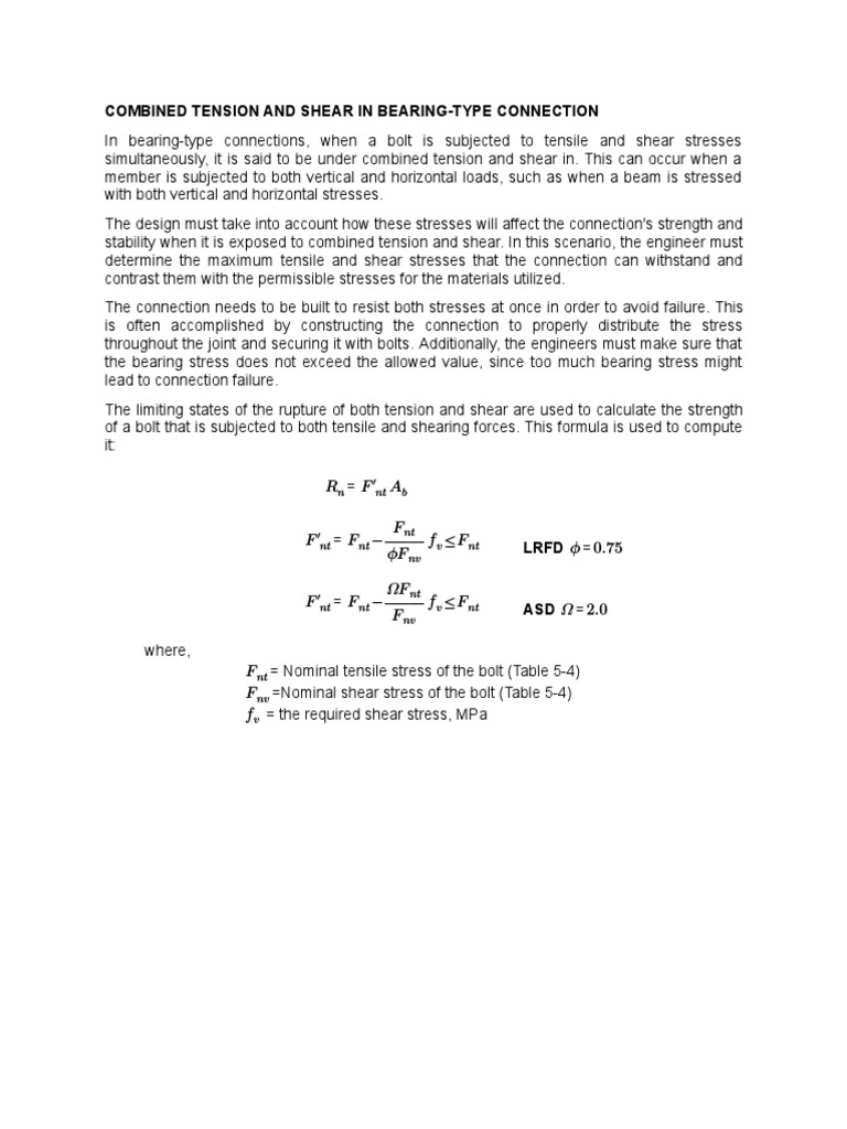 Combined Shear and Tension | PDF | Strength Of Materials | Stress ...