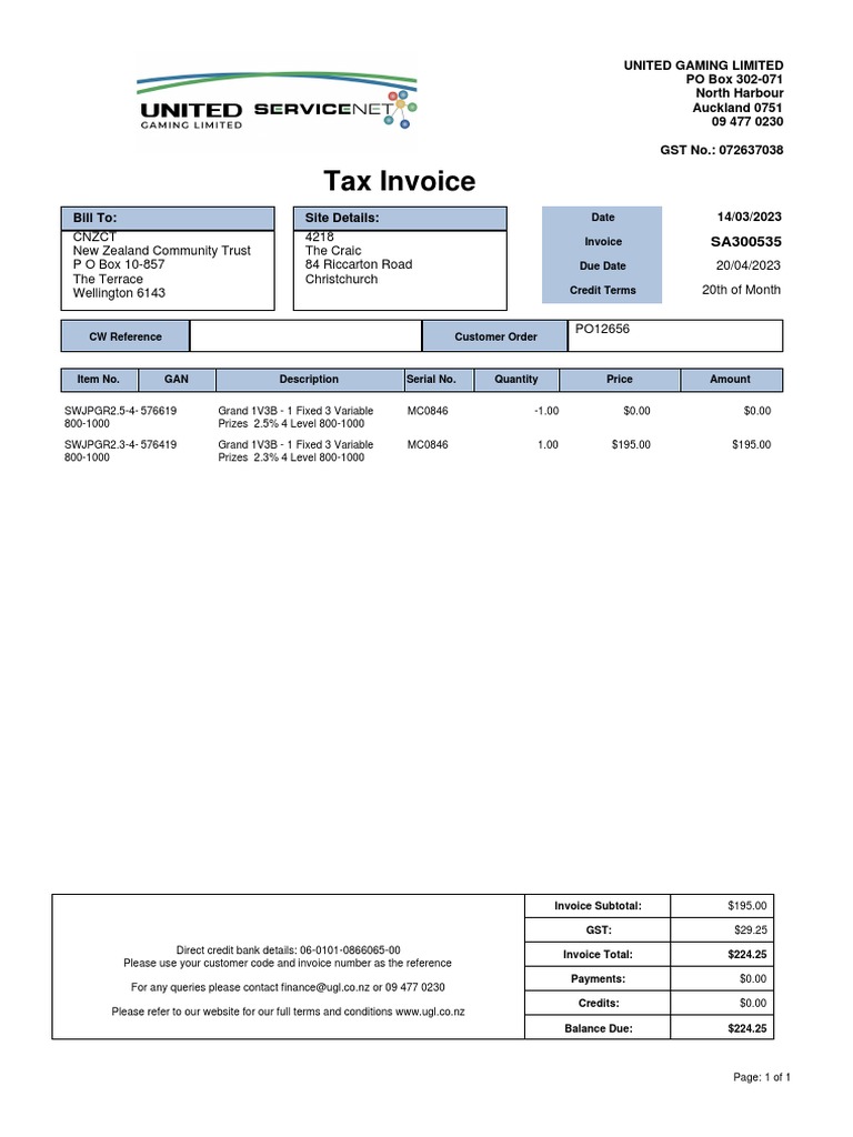 SA300535 | PDF | Invoice | Money