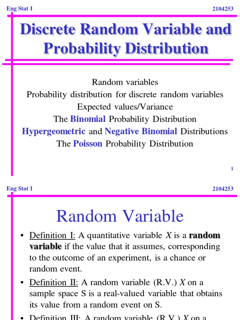 Discrete Random Variables & Distributions | PDF