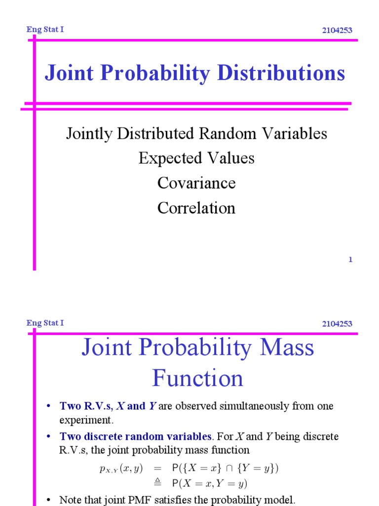 5 Joint Probability Distribution.7245.1583725420.9784 | PDF ...