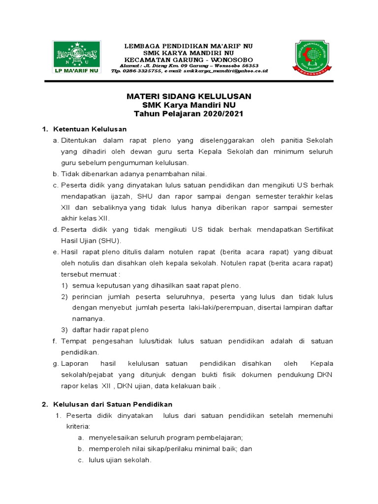 Materi Sidang Kelulusan | PDF