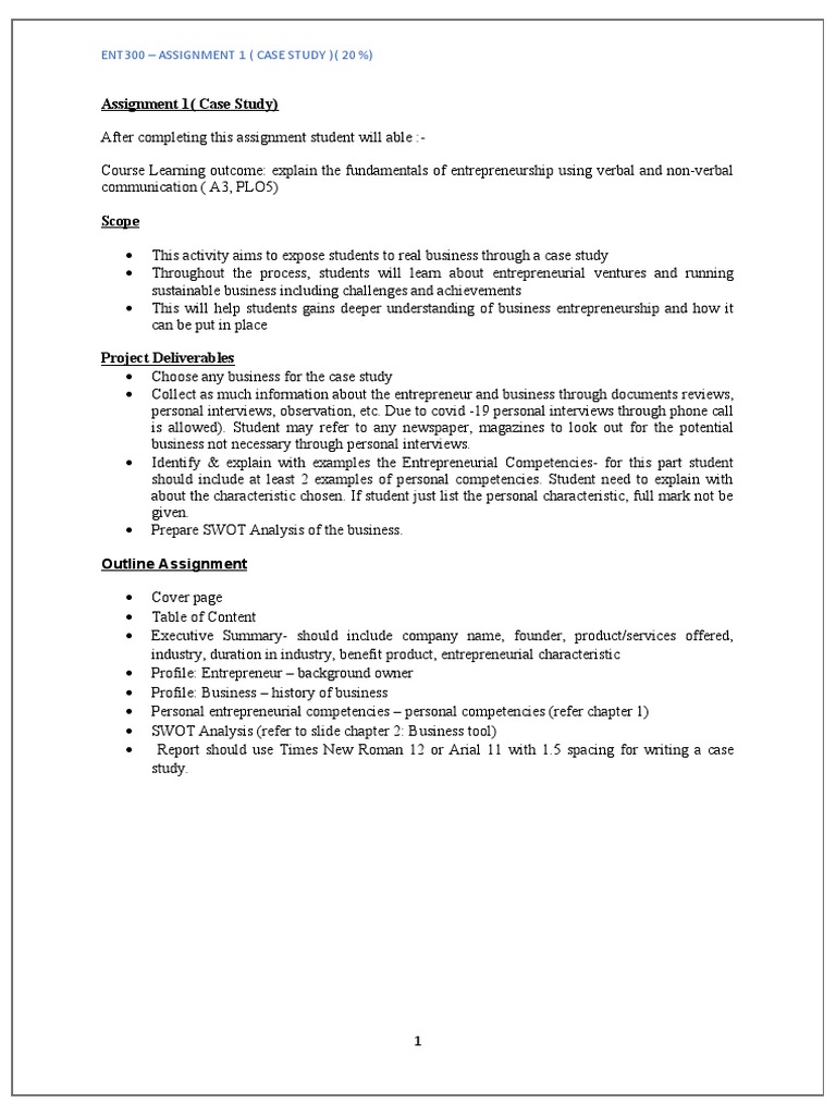Guideline Case Study | Download Free PDF | Entrepreneurship | Cognitive ...