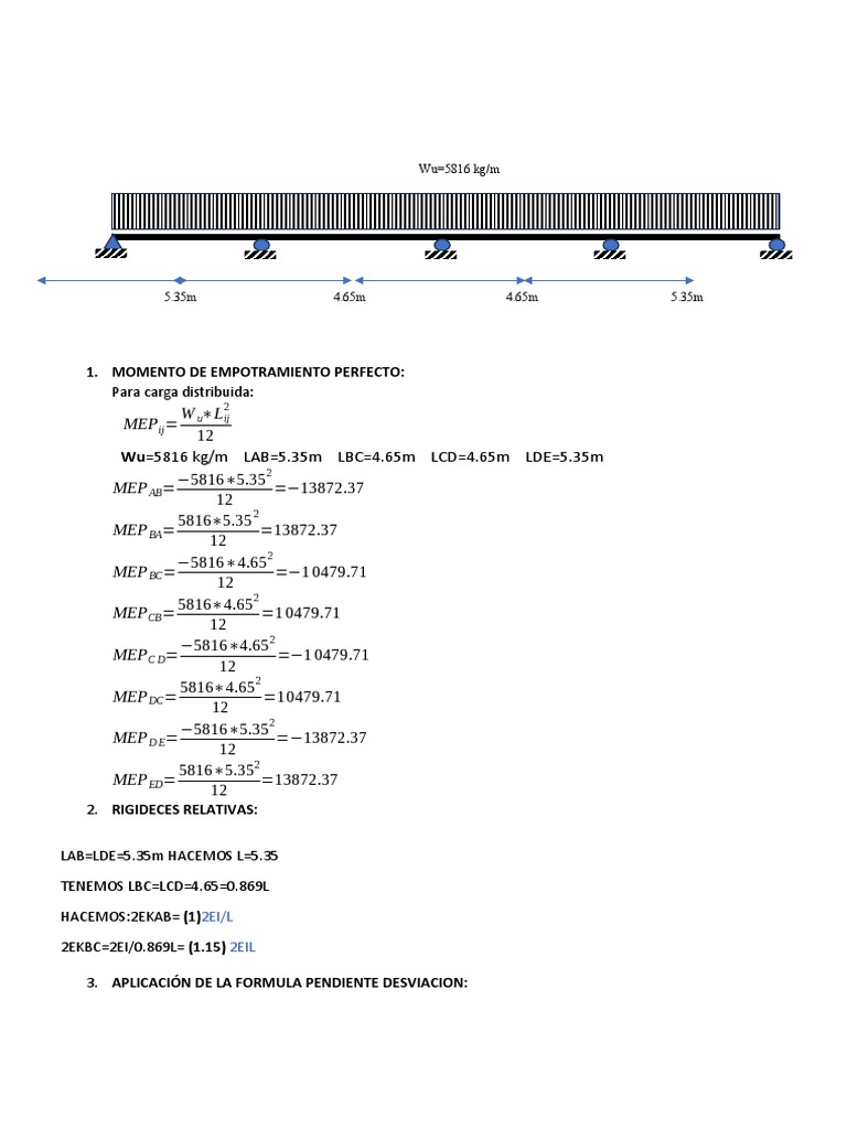 Viga Continua 4 Tramos | PDF | Objetos matemáticos | Álgebra