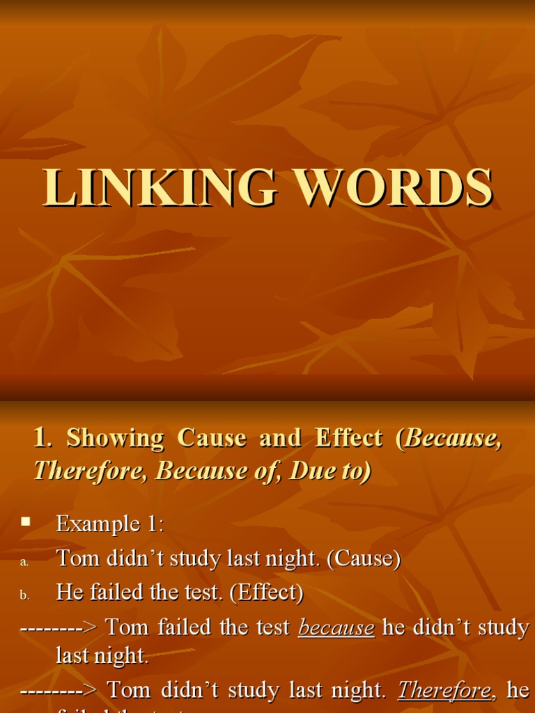 Linking Words | PDF | Cognitive Science | Cognition