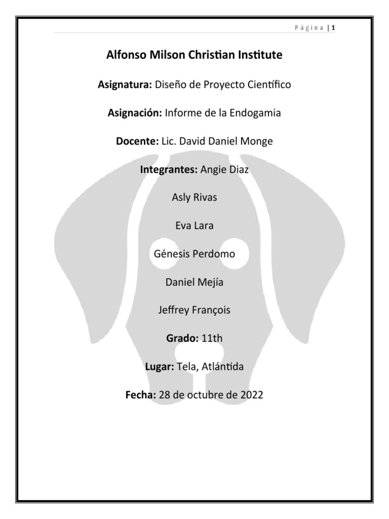 Informe Sobre Endogamia | PDF | Endogamia | Bienestar de los animales