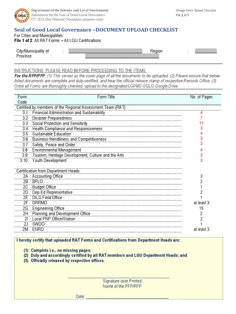 (Draft) Tab C Upload Checklist (CM) - Documents To Be Uploaded - National Orientation | PDF ...