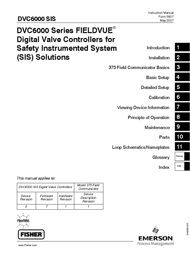 DVC6000 SIS Digital Valve Controller Manual | PDF | Valve | Computer ...