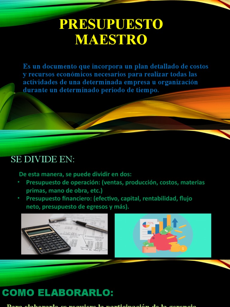 Guía de Presupuesto Maestro Empresarial | PDF | Finanzas y dinero