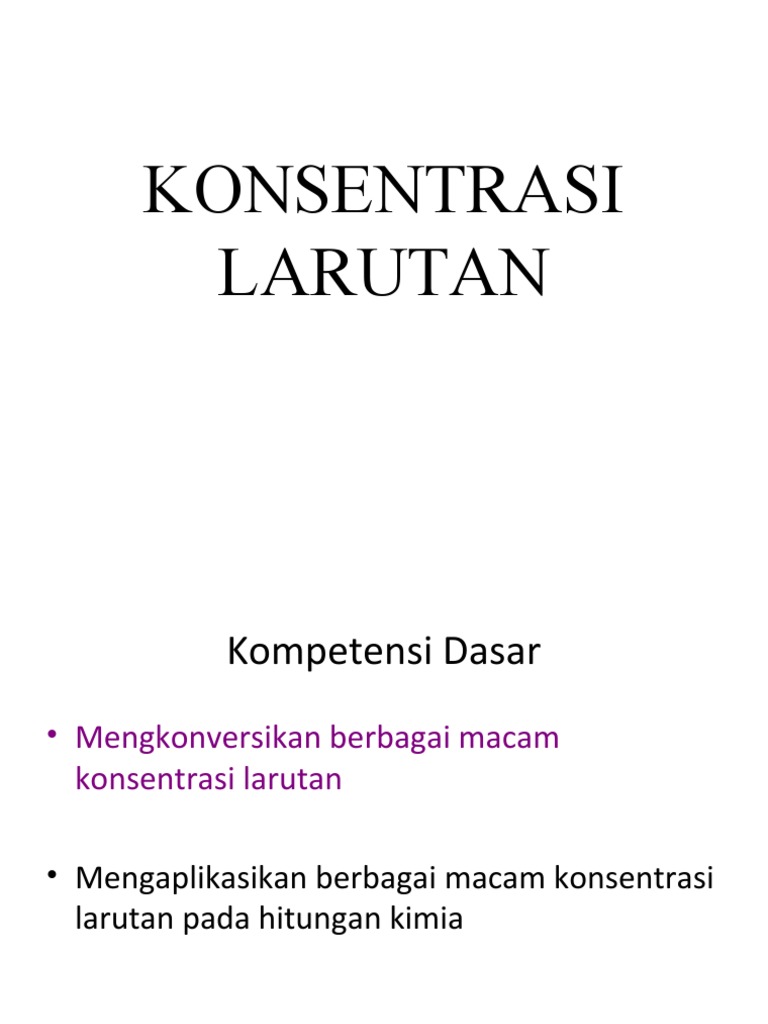 Konsentrasi Larutan | PDF