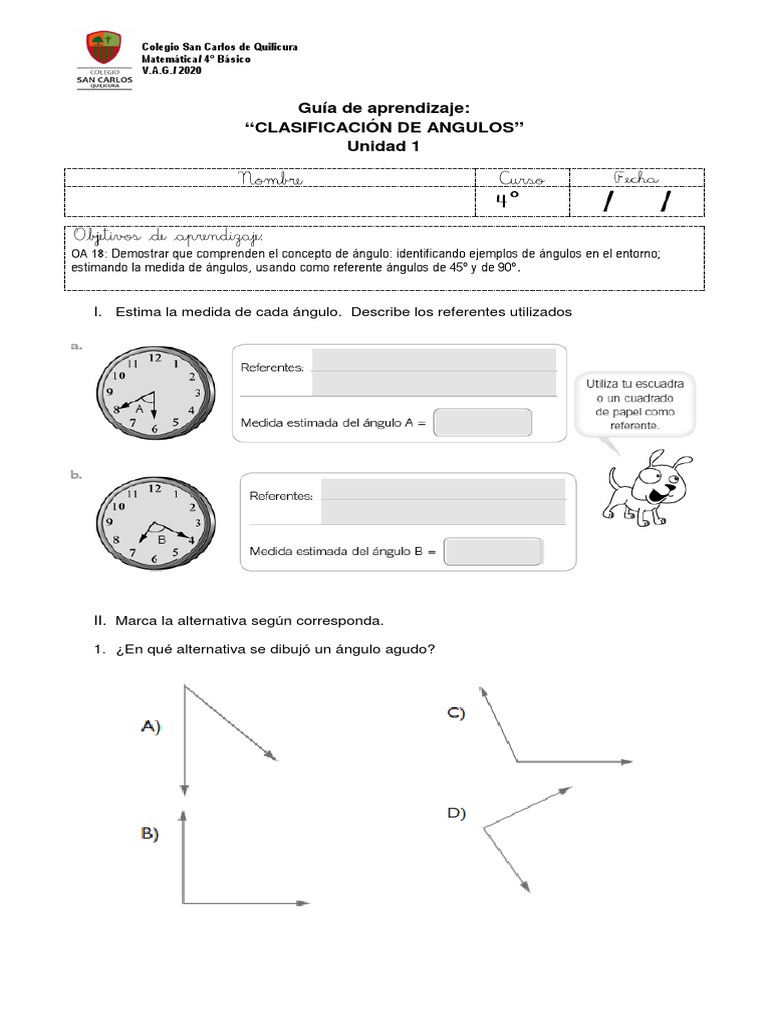 Clasificación de Ángulos: Guía Práctica | PDF