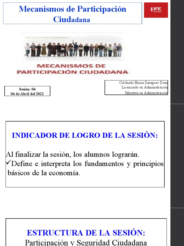 Sesión 04 - Mecanismos de La Participacion Ciudadana | PDF