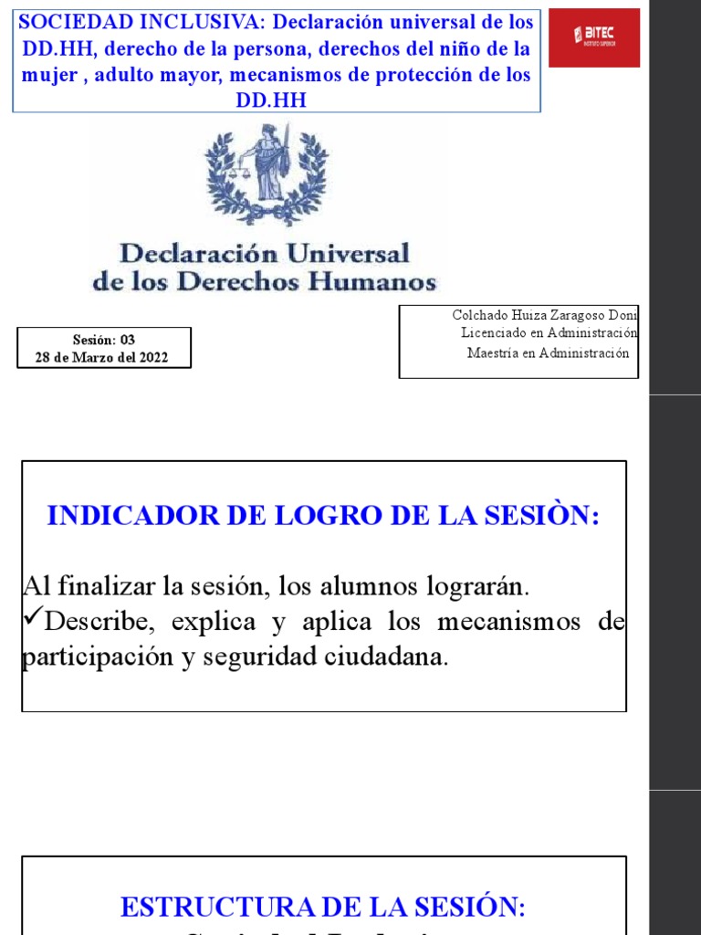 Sesión 03 Declaracion Universal De Dd Hh Pdf Derechos