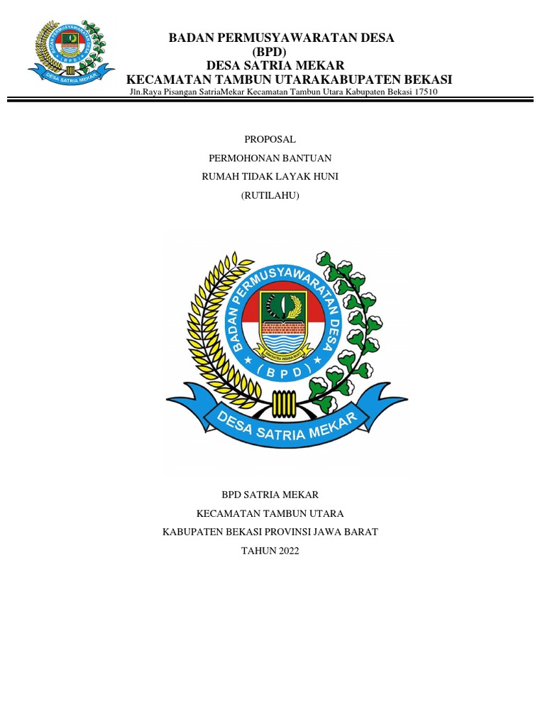 Proposal Rutilahu Desa Satria Mekar | PDF