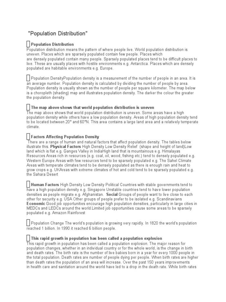 Unit 3 Lesson 2 PDF | PDF | Population Density | Birth Rate
