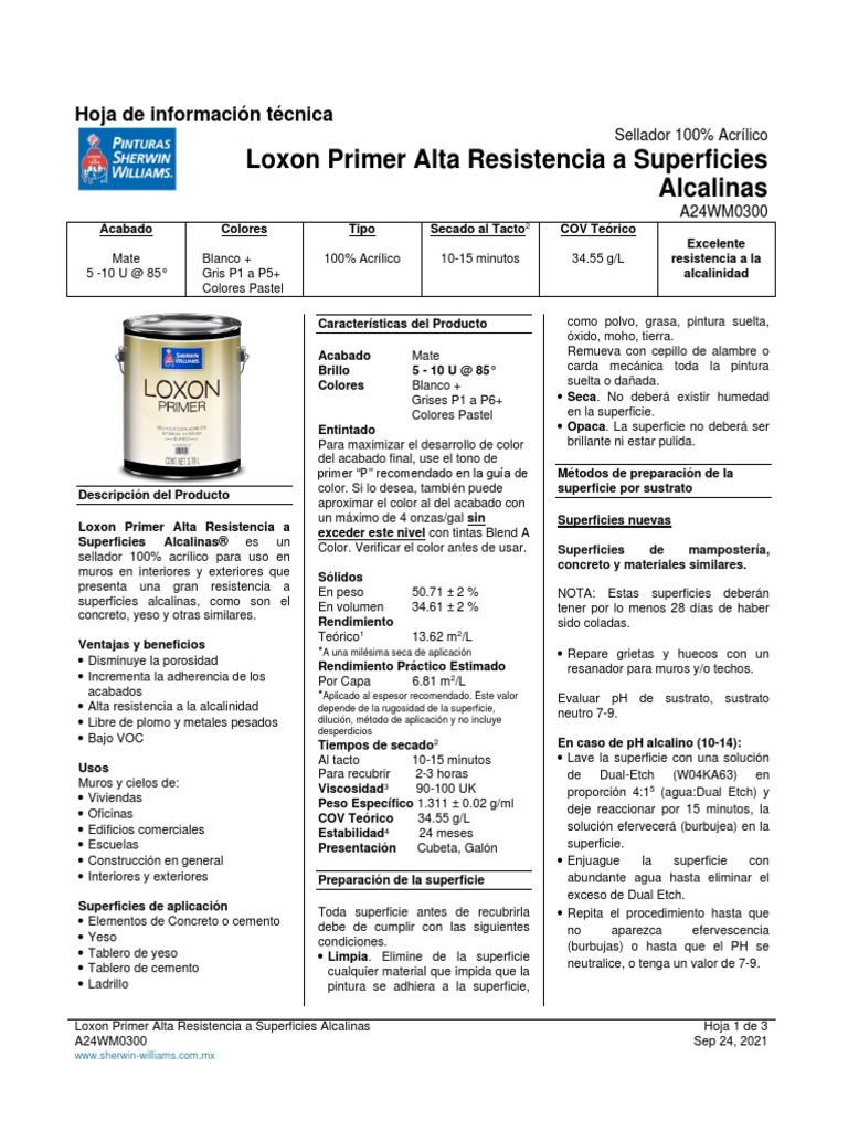 A24wm0300 Loxon Primer | PDF | Pinturas | Agua