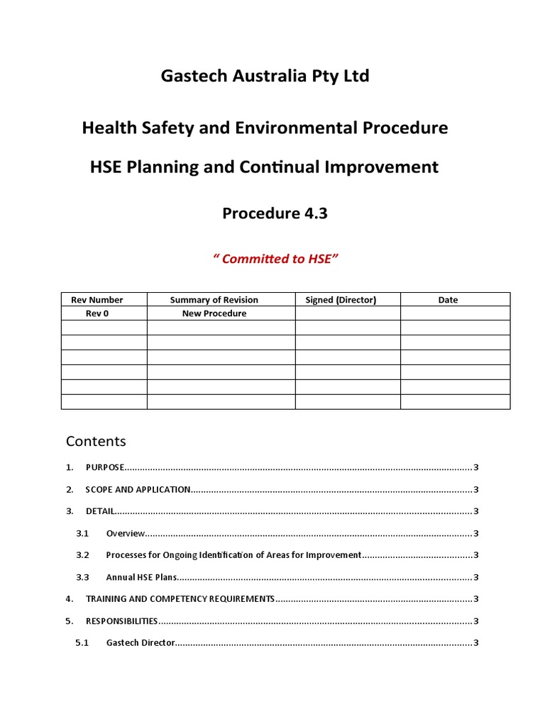 HSE Improvement Procedure | PDF | Performance Indicator | Regulatory ...