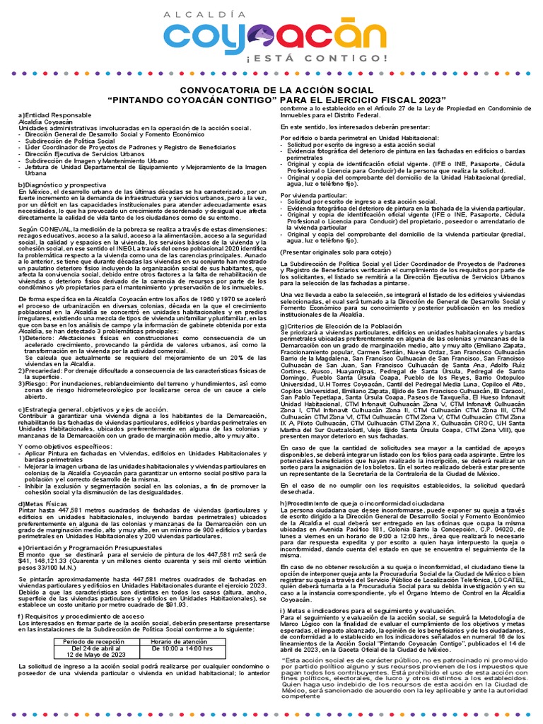 Convocatoria Pintando Coyoacán 2023 | PDF | Ciudad de México | México