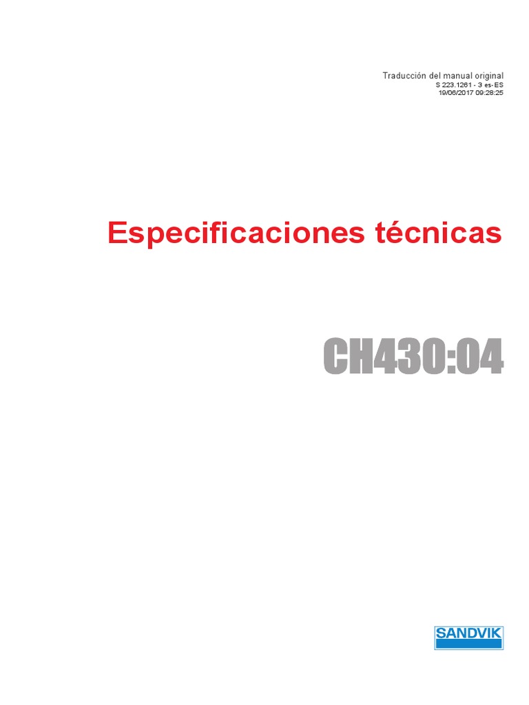 CH430-04 Especificiones Técnicas | PDF | Lubricante | Rodamiento (Mecánico)