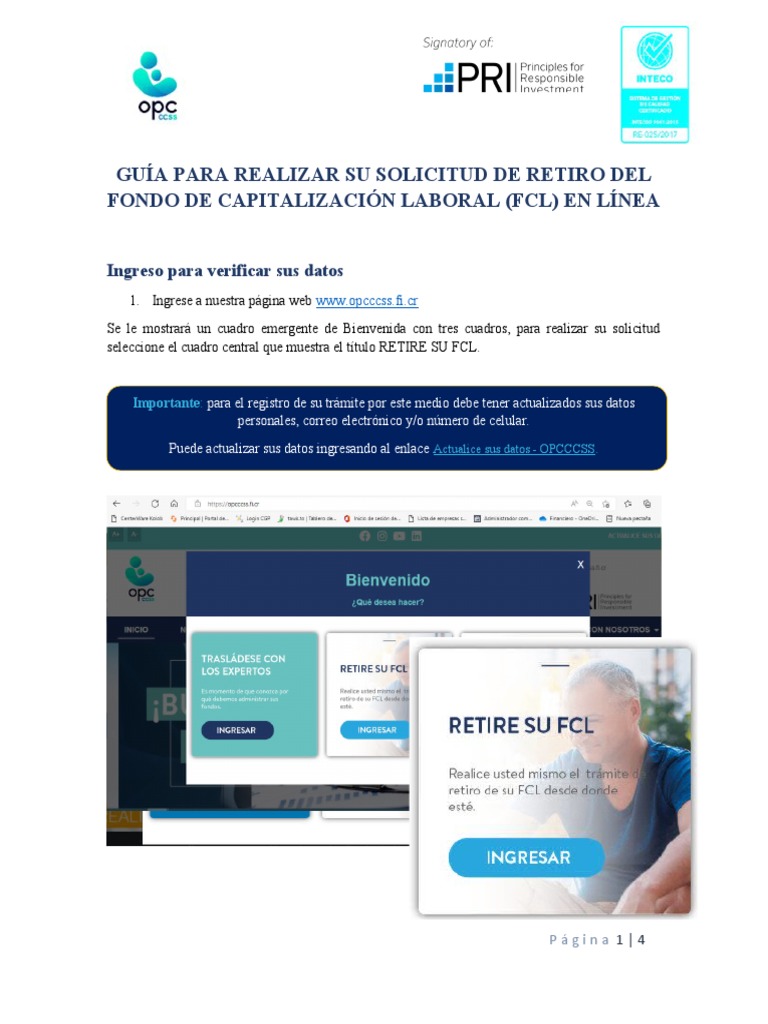 Guia para Realizar Su Solicitud de Retiro Del Fondo de Capitalizacion ...