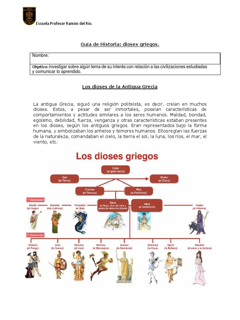 Guia Dioses Griegos | PDF | Zeus | Hera