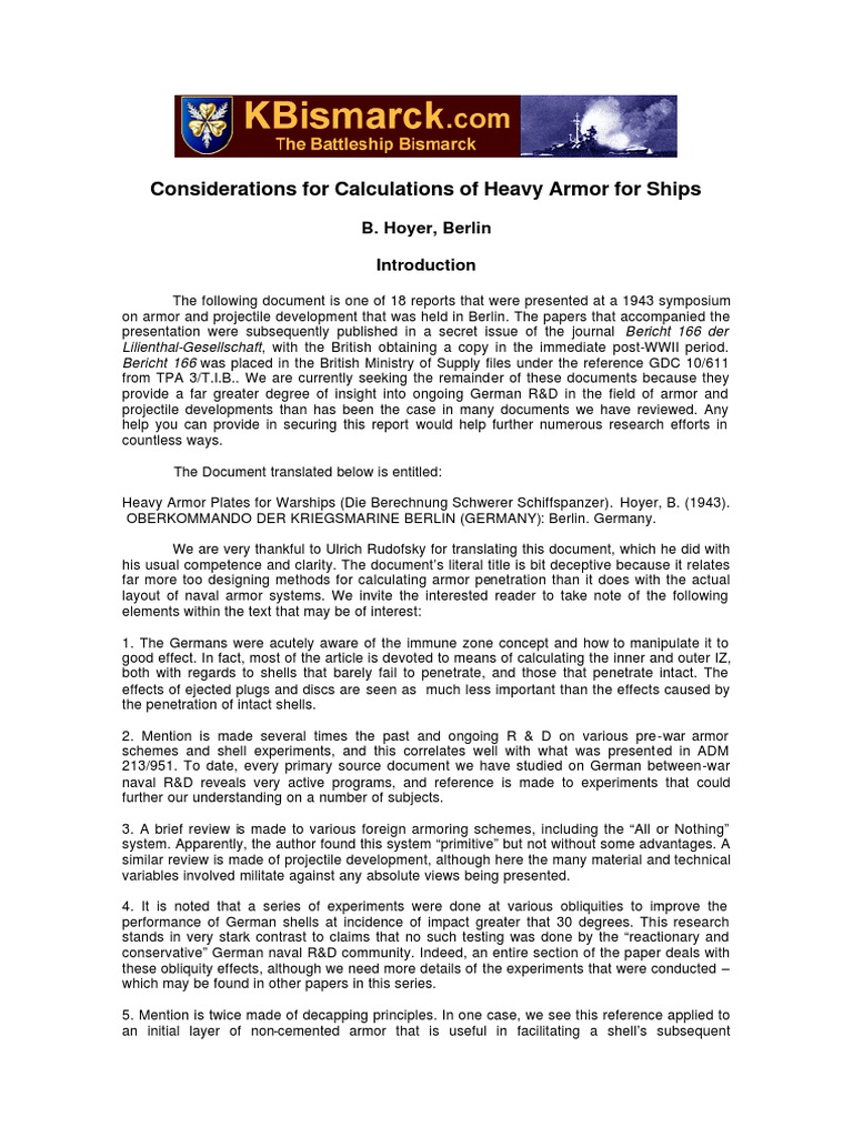 Ger Armor | PDF | Shell (Projectile) | Angle