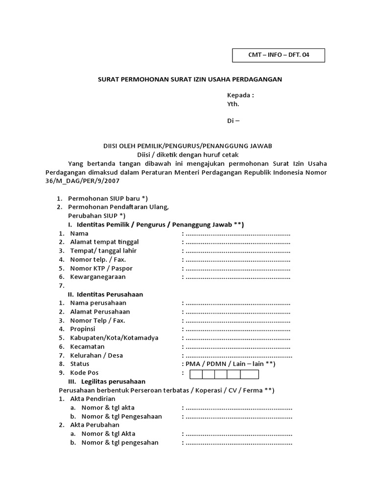 Blangko Siup 1 | PDF