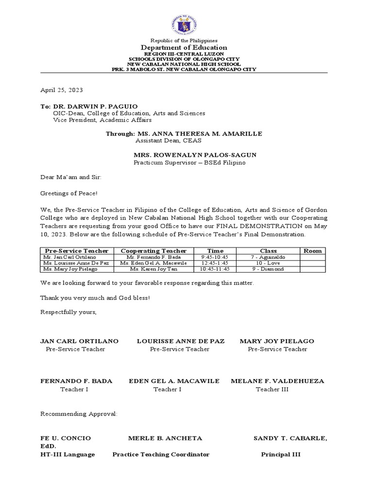 0 - Final Demo Letter | PDF