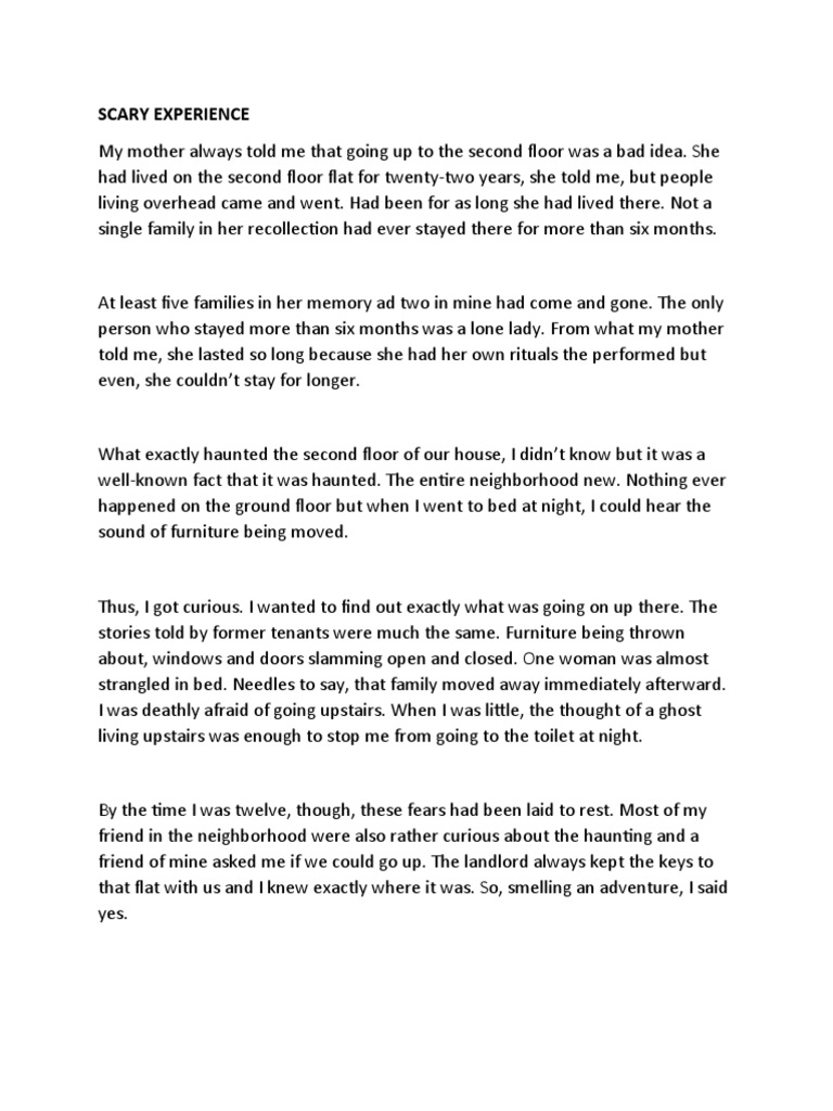Scary Experience | PDF