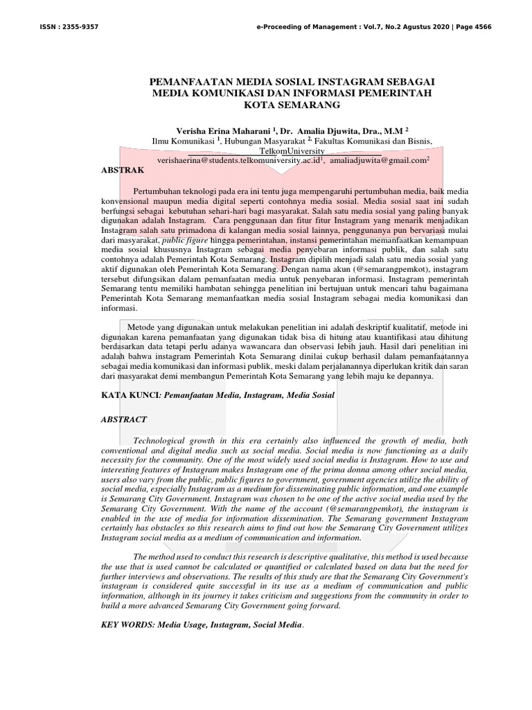 Pemanfaatan Media Sosial Instagram Sebagai | PDF | Bisnis | Ilmu Sosial
