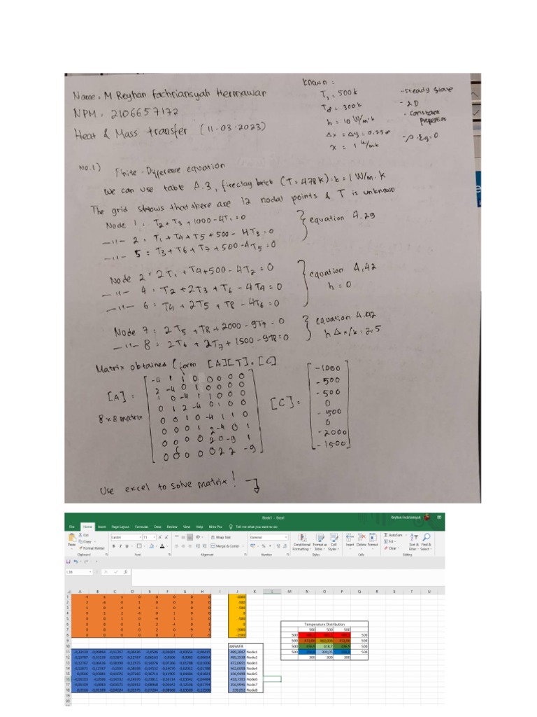Heat & Mass Transfer - Assignment2 - M.ReyhanFachri - 2106657172 | PDF