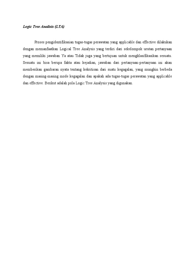 Logic Tree Analisis (LTA) | PDF