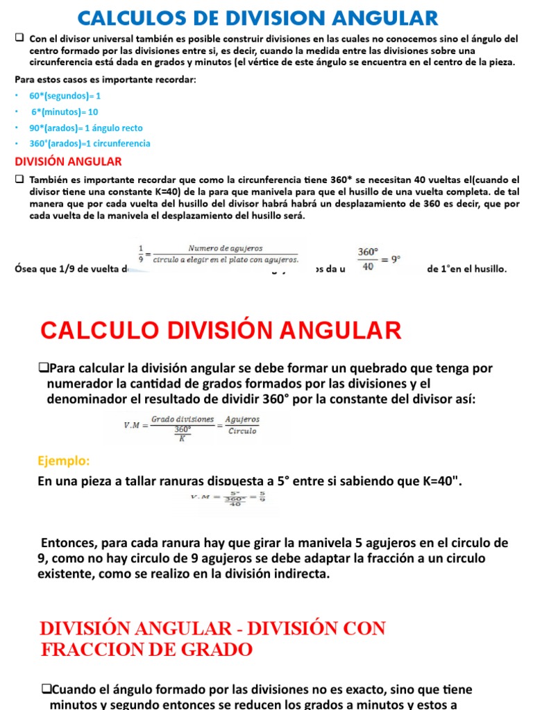 1calculos de Division Angular-Marlon Arredondo1 | PDF