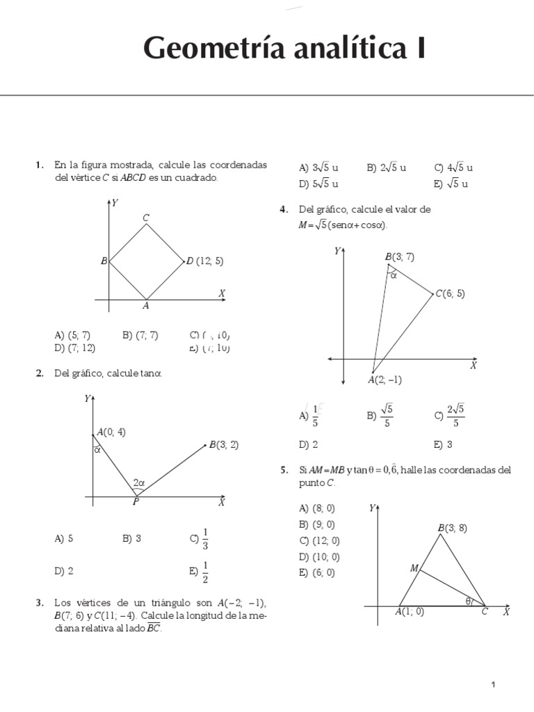 Geometria Analitica 1 Ej | PDF | Triángulo | Geometría Elemental
